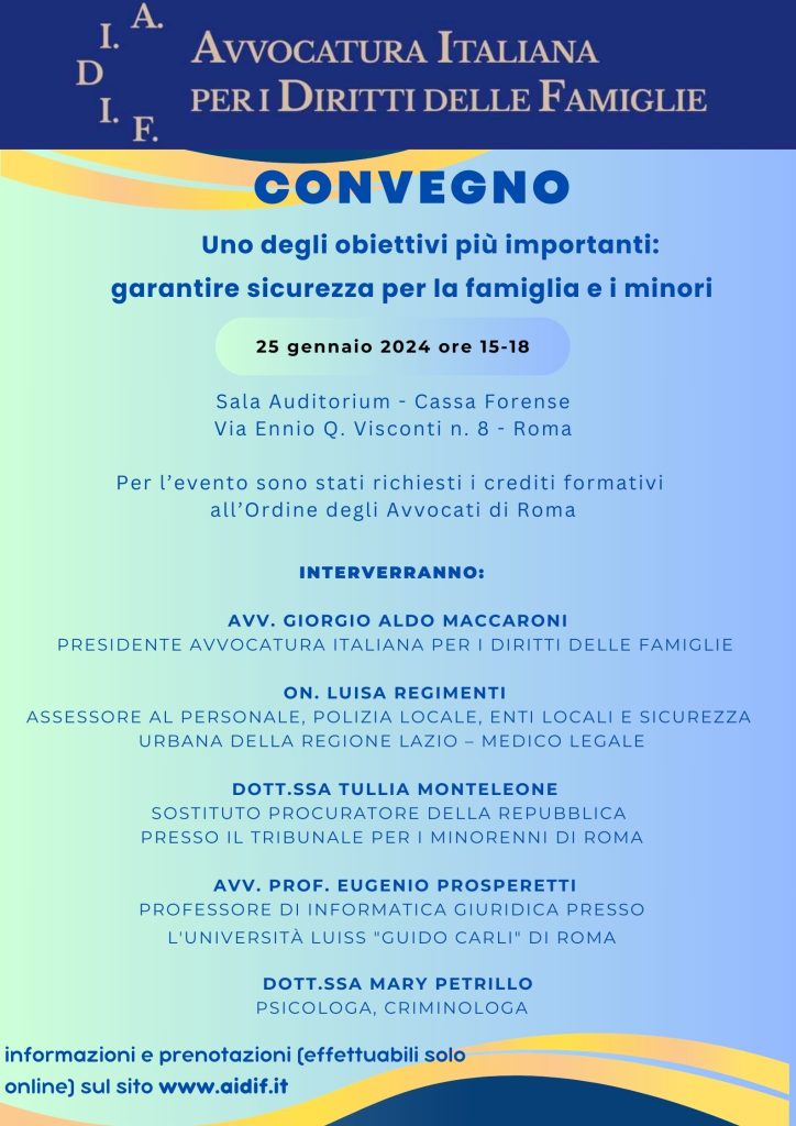 Convegno Roma (25 gennaio 2024) – AIDIF Convegno Roma (25 gennaio 2024) – AIDIF